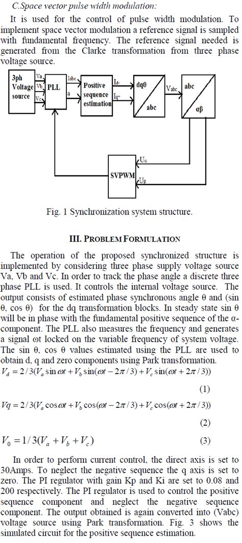 Grid Synchronization By Estimation Of Positive Sequence Component In
