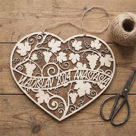 3d Wandbild Herz Mit Namen Holz Geschenk Hochzeit 24cm In Hessen