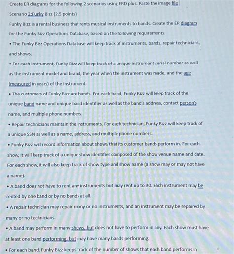 Create ER Diagrams For The Following Scenarios Chegg