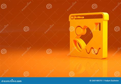 Yellow Data Visualisation Icon Isolated On Orange Background