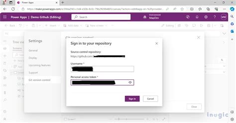use git version control to develop a canvas app in network mode power