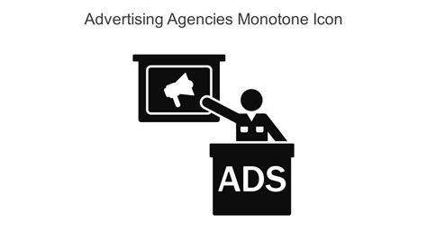 Advertising Agencies Monotone Icon In Powerpoint Pptx Png And Editable Eps Format PPT Example