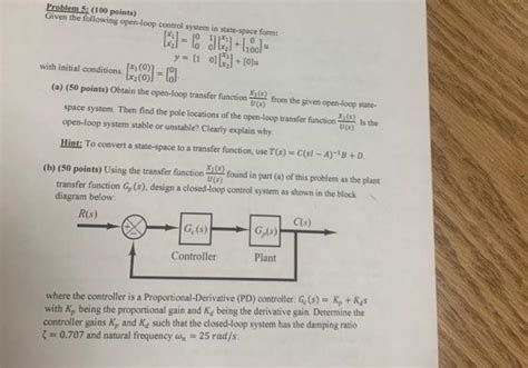 Solved Problem Points Given The Following Open Loop Chegg