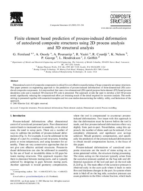 pdf finite element based prediction of process induced deformation of