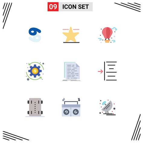 Pack Dicônes Vectorielles Stock De 9 Signes Et Symboles De Ligne Pour La Programmation Codage