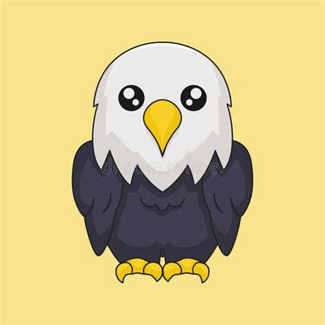 Vector Cute Eagle Illustration Cartoon Draw Stock Vector Illustration Of Flight Predator