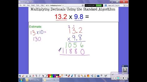 multiplying decimals standard algorithm worksheets