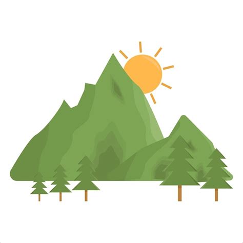 산의 그림 프리미엄 벡터