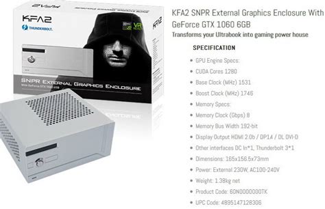 KFA2: eGPU SNPR External Graphics Enclosure mit GeForce GTX 1060 ...