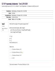 Self Quiz Unit 4.pdf - CS 1101 Programming Fundamentals - Term 1 2019-2020 Home My courses CS ...