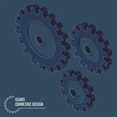 Modern Vector Illustration Of Isometric Gears On Grey Vector Art At Vecteezy