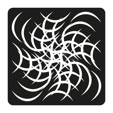 Curved Abstract Lines Dynamic Spiral Shape White Black Contrast Square Artistic Design Stock