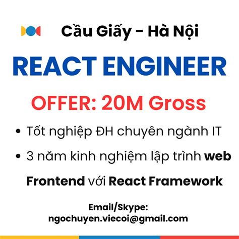 Ngọc Huyền On Linkedin 📣 CẦu GiẤy HÀ NỘi React Engineer 💛offer 20m