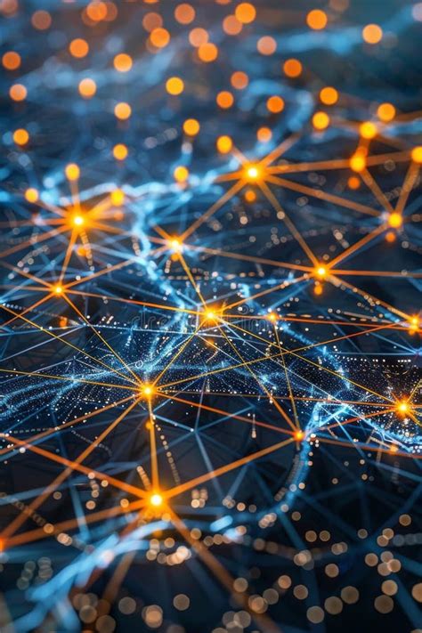 Abstract Digital Network With Glowing Nodes And Connections Stock Illustration Illustration Of