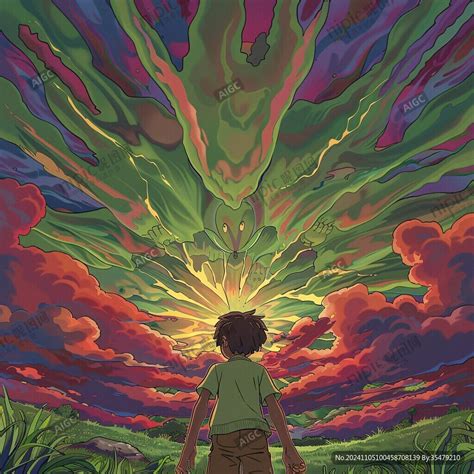 ai创作图勇敢少年励志青春 手绘追光的少年 新海诚风格插画 电影原画插画海报 电影海报插画 电影插画原画海报 手绘追日的少年 看日出插画 手绘