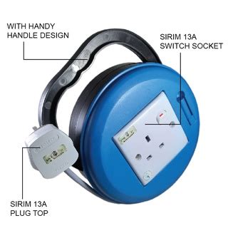 SIRIM APPROVED Extension Round Wire Box Trailing Socket Cable Reel Roller Adapter Penyambung