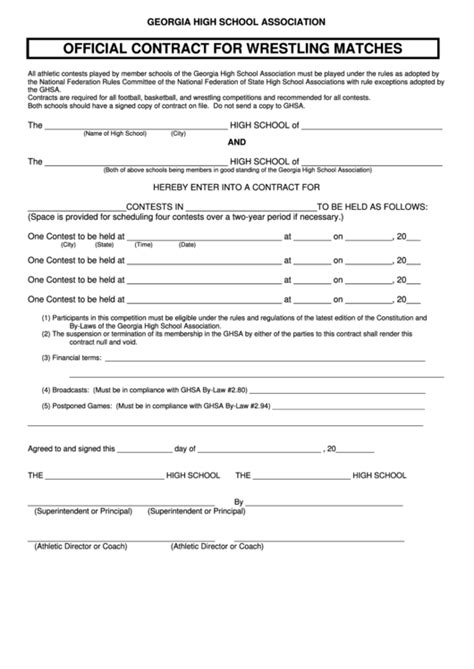 Wwe Contract Template