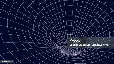 터널 또는 웜홀 3d 미래지향적인 원근 메쉬 배경 텍스처 벡터 그림입니다 로우 폴리곤 모델링에 대한 스톡 벡터 아트 및 기타