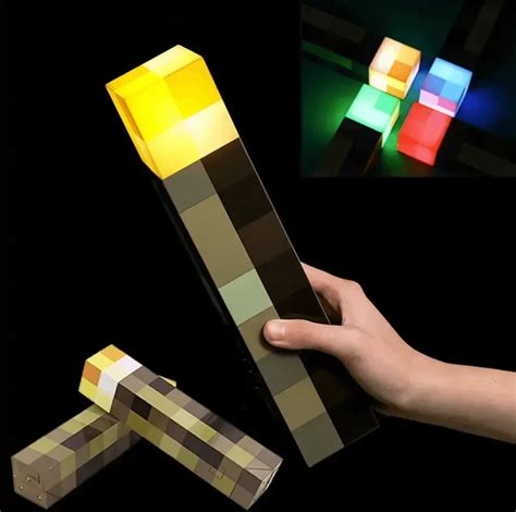 Minecraft Torch Lamp L Real Life Minecraft Decor L Led Minecraft Light