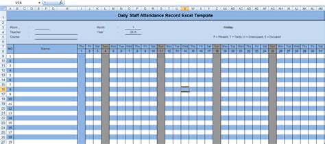Babe Attendance Excel Template Plmmanagement