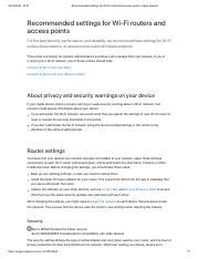 Optimal Wi Fi Router Settings For Enhanced Security And Course Hero