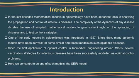 A Seir Model For Control Of Infectious Diseases Pptx