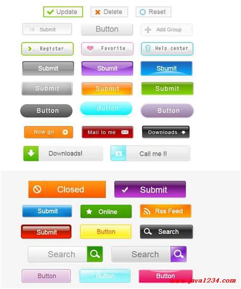 50个css超炫丽button样式代码打包下载 java知识分享网 免费java资源下载