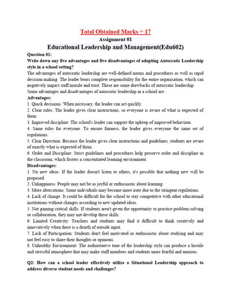 Mrk Fall 2023 Edu602 1 Bc230431146 Pdf Leadership Learning