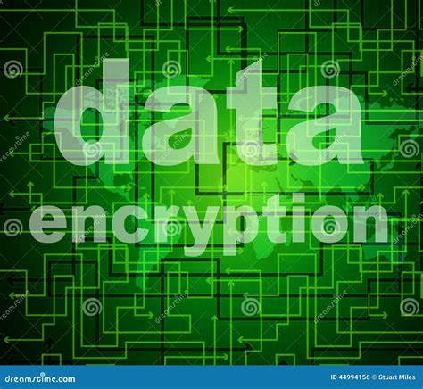 Data Encryption Indicates Protected Password And Cipher Stock