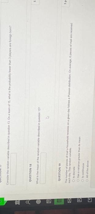 Solved Consider The Random Variable Described In Question