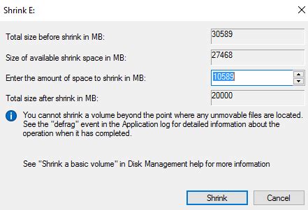How To Shrink A Volume In Windows Server