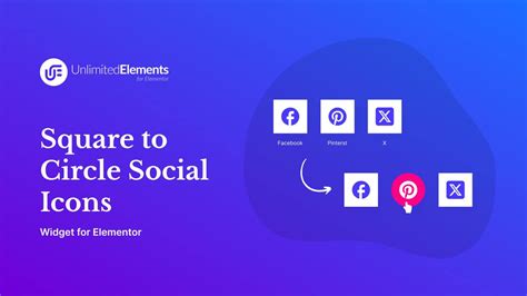 Square To Circle Social Icons For Elementor Free And Easy To Use