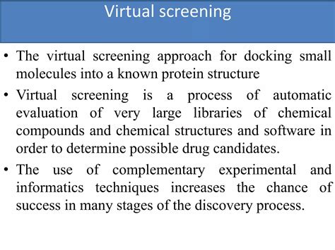 Virtual Screening Ppt Pptx Chemistry Science