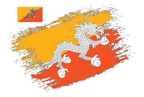 Premium Vector Brush Design Bhutan Flag Vector