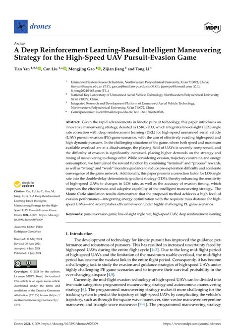 Pdf A Deep Reinforcement Learning Based Intelligent Maneuvering Strategy For The High Speed