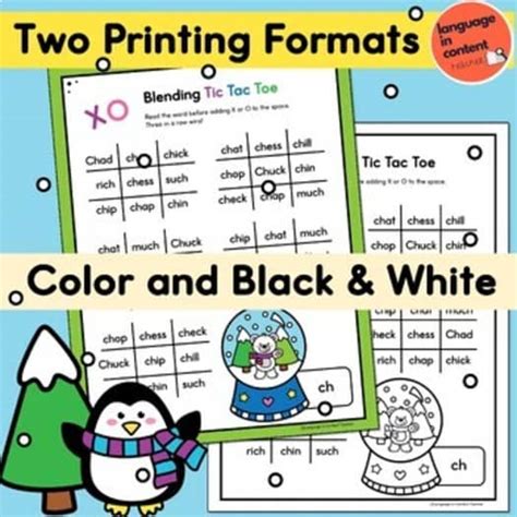 Digraphs Winter Partner Game Bundle Tic Tac Toe And Roll Then Read