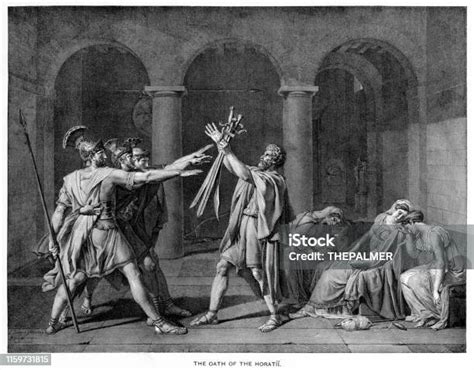 The Oath Of The Horatii Engraving 1892 Stock Illustration Download
