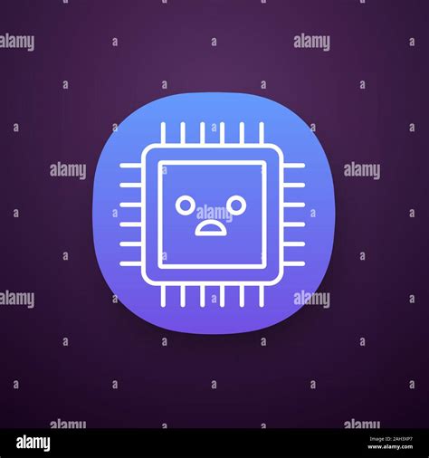 Sad Processor App Icon Bad CPU Microprocessor Failure Central Processing Unit Problems