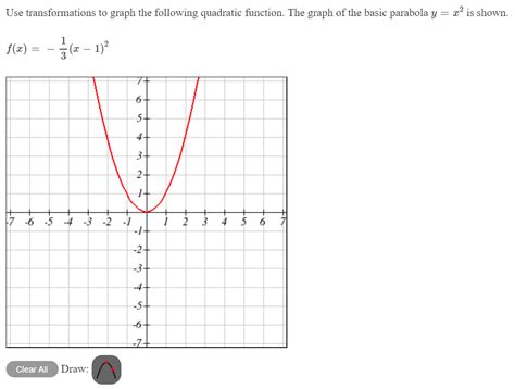 Solved Use Transformations To Graph The Following Quadratic