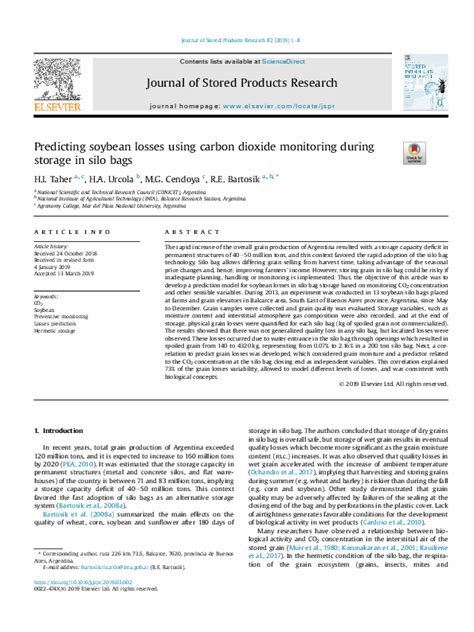 Pdf Predicting Soybean Losses Using Carbon Dioxide Monitoring During Storage In Silo Bags
