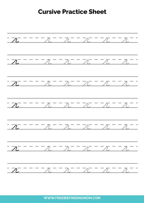 Free Printable Cursive Alphabet Practice Sheets Lowercase R