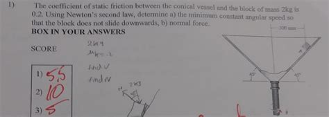 Solved The Coefficient Of Static Friction Between The Chegg