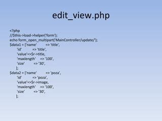 Codeigniter Edit Images Pptx Web Development Internet