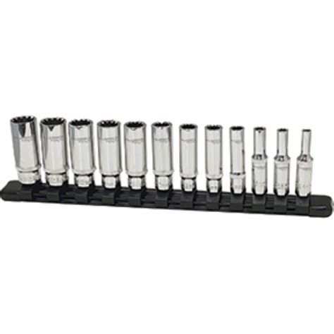 12piece 14 Dr Metric Deep Spline Socket Set