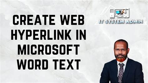 How To Create Web Hyperlink In Microsoft Word Text Youtube