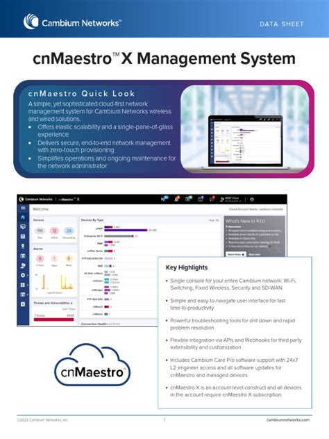 Cambium Networks Data Sheet Cnmaestro X Pdf