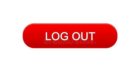 Log Out Web Interface Button Red Color Internet Site Design