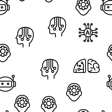 Artificial Intelligence Elements Vector Seamless Pattern 10395878 Vector Art At Vecteezy