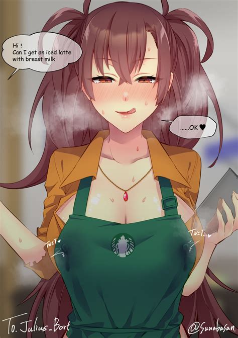 Rule 34 Absurdres Apron Breasts Brown Hair Dr Arach English Text