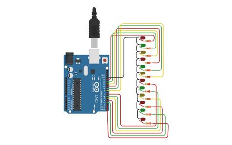 Circuit Design Multiple Led Interfacing Tinkercad Circuit Design Led Interfacing
